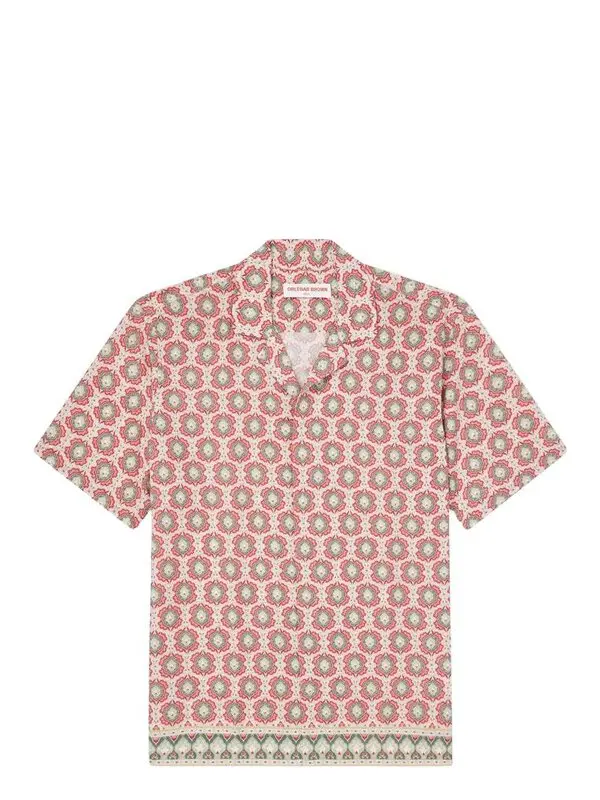 Orlebar Brown Maitan Passetto Short Sleeve Shirt Vermillion - Multi