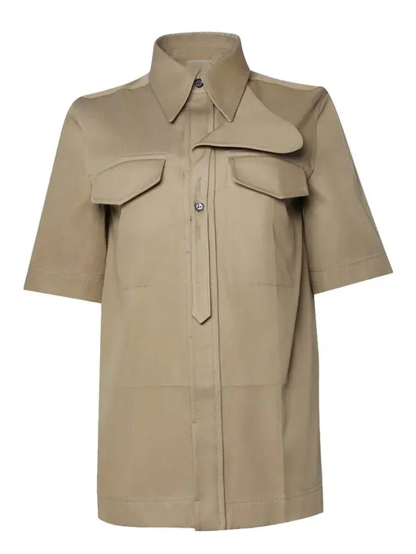 Bottega Veneta Cotton Twill Shirt Prairie - Sand