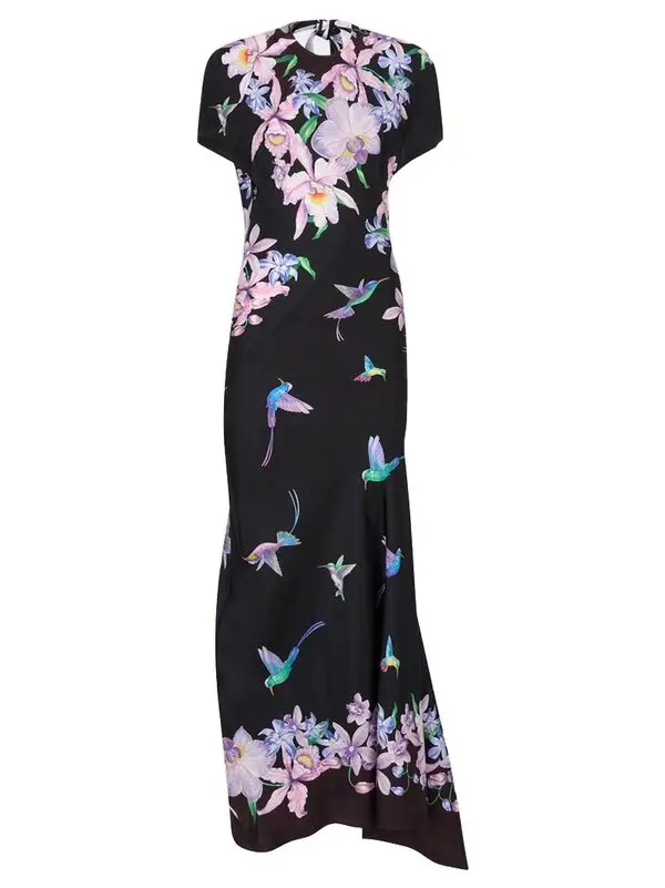 Attico Printed Silk Midi Dress - Multi