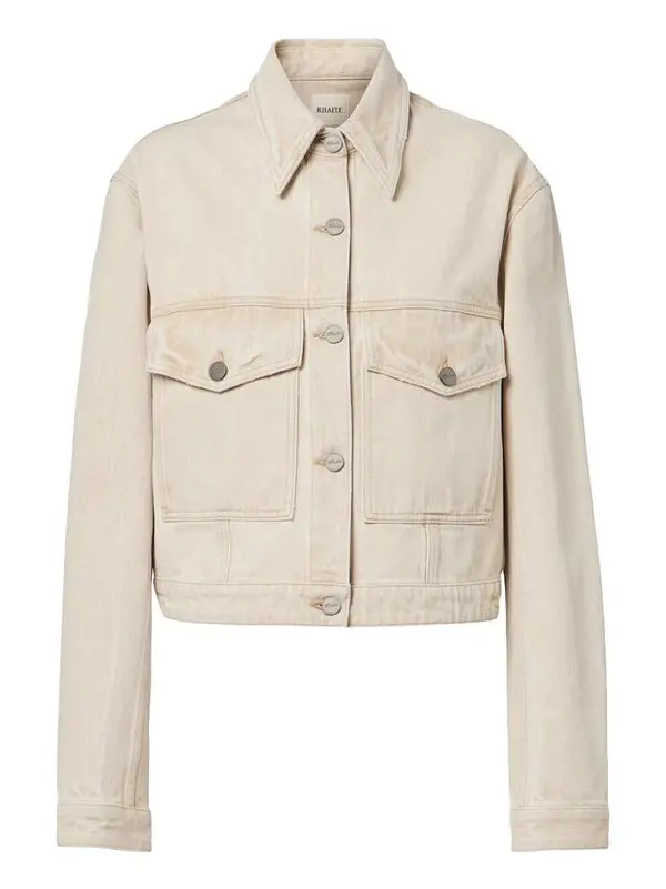 Khaite Collared Denim Jacket - Beige