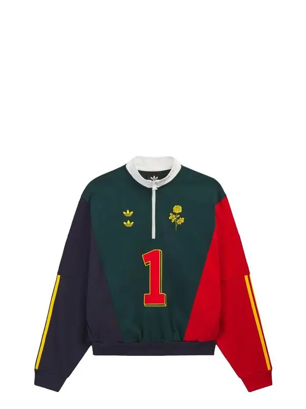 Adidas X Willy Chavarria Watsonville Quarter Zip Sweatshirt Green, Blue, And Red - Multi