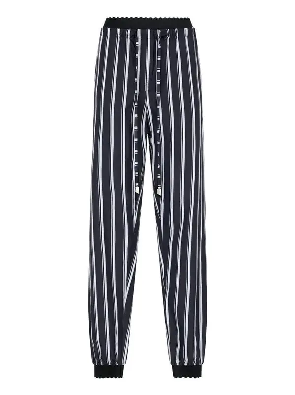 Attico Striped Pants White And Navy Blue - Multi