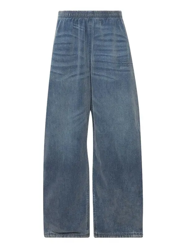 Alexander Wang Brushed Denim Sweatpant With Elasticated Waist Washed Light - Blue