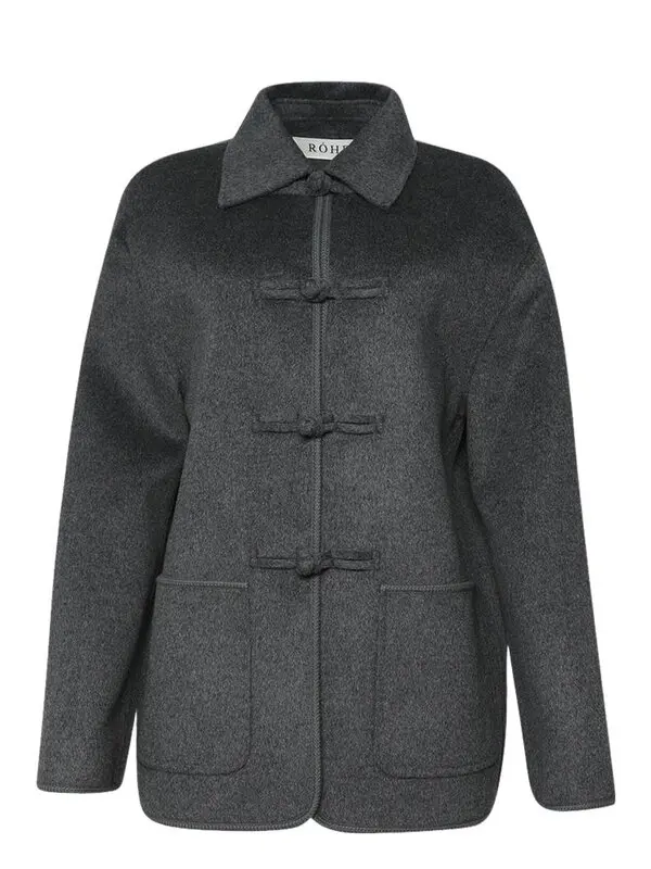 RÓHE Double-faced Wool Mandarin Jacket - Grey