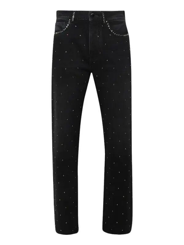 Amiri Studded Straight Leg Jeans - Black