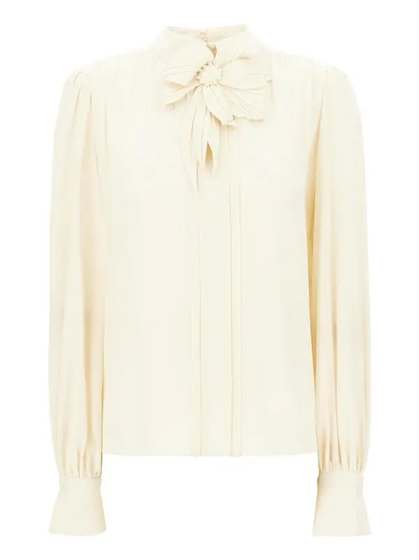Valentino Garavani Long Sleeve Blouse With Bow Detail - Multicolor