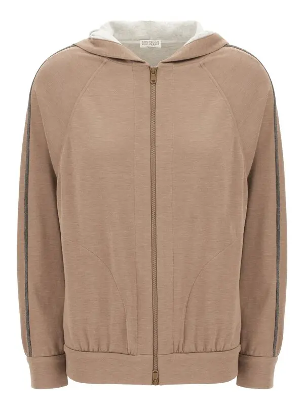 Brunello Cucinelli Zip Up Hooded Knitwear - Multicolor