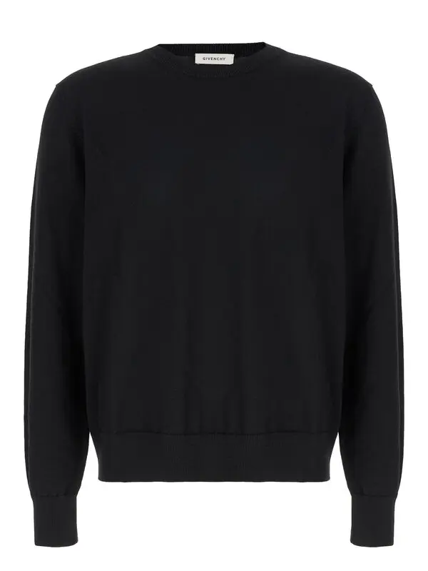Givenchy Black Crew Neck Knitwear With Contrast Detailing - Multicolor