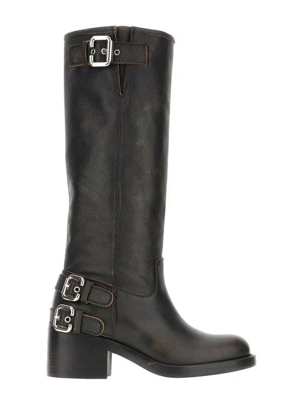 Chloé Knee High Boots With Buckle Detailing - Multicolor