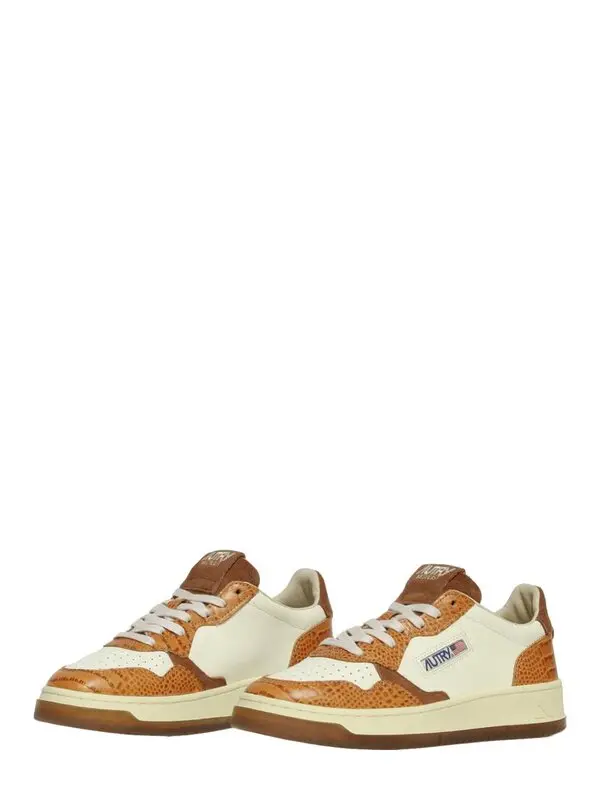 AUTRY Round Toe Sneakers With Croc Effect Detailing - Multicolor
