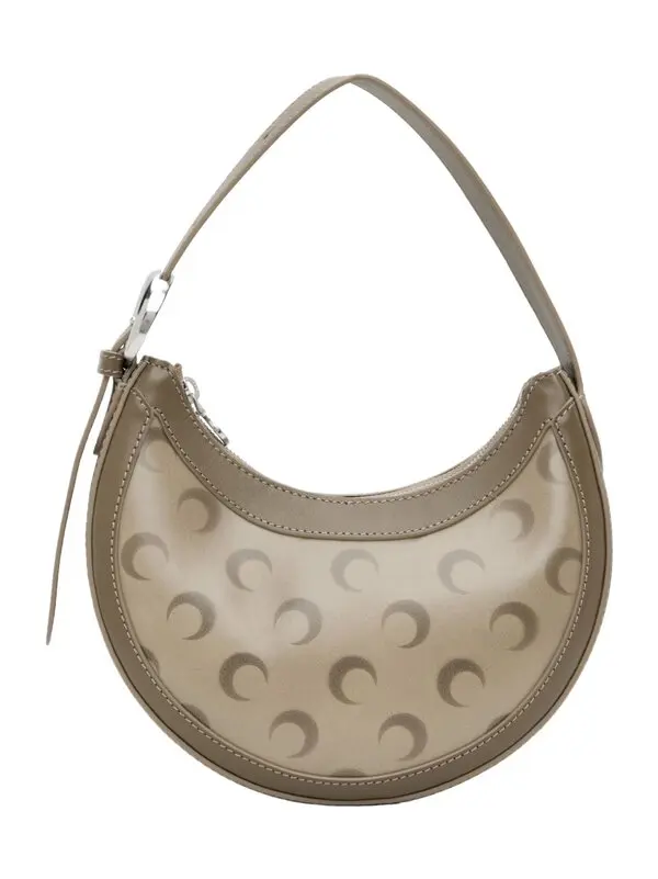 MARINE SERRE Faded Leather Moon Eclips Mini Bag - Nude