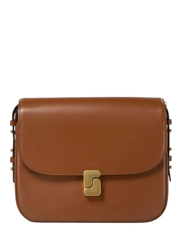 Soeur Flap Front Crossbody Bag - Brown