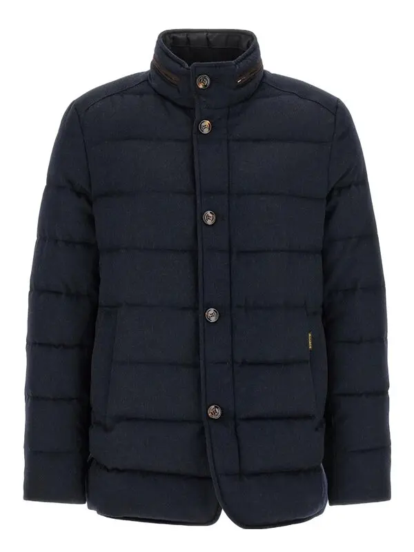 MOORER Long-sleeved Padded Jacket With Stand Collar - Black