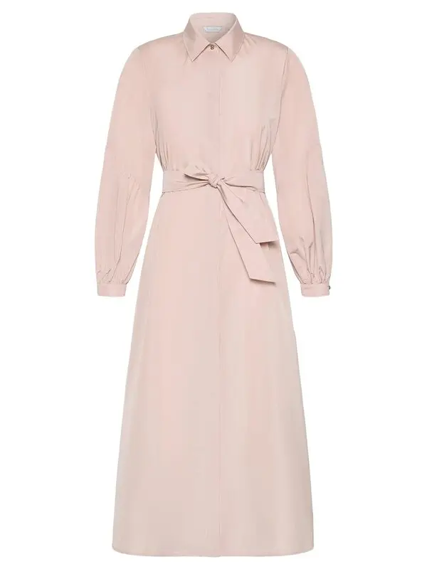 Max Mara Taffeta Maxi Shirt Dress - Nude