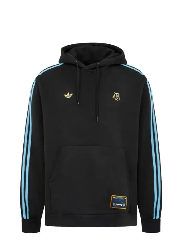 Adidas X Thrasher X Afa Argentina Logo-print Side-stripe Hoodie - Black