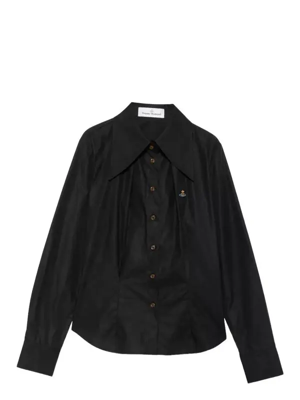 VIVIENNE WESTWOOD Orb-embroidered Cotton Shirt - Black