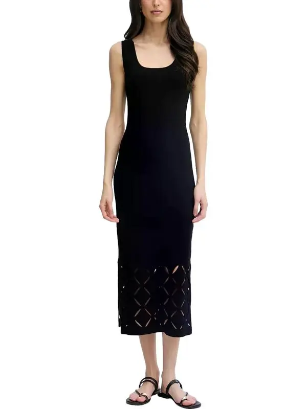 Joseph Ribkoff Sleeveless Cut-out Midi Dress - Black