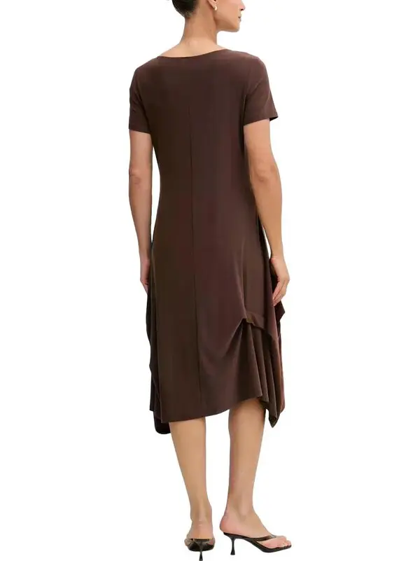 Joseph Ribkoff Asymmetrical Hem Midi Dress - Brown