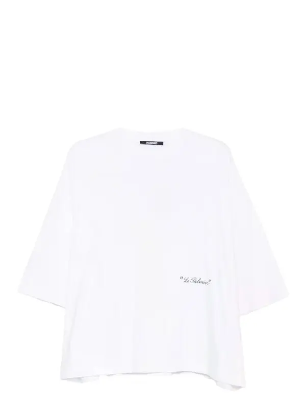 Jacquemus Le Palmier" Logo Print Oversized T-shirt - White