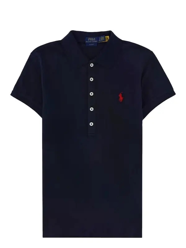 Polo Ralph Lauren Embroidered Logo Piqué Polo Shirt - Blue