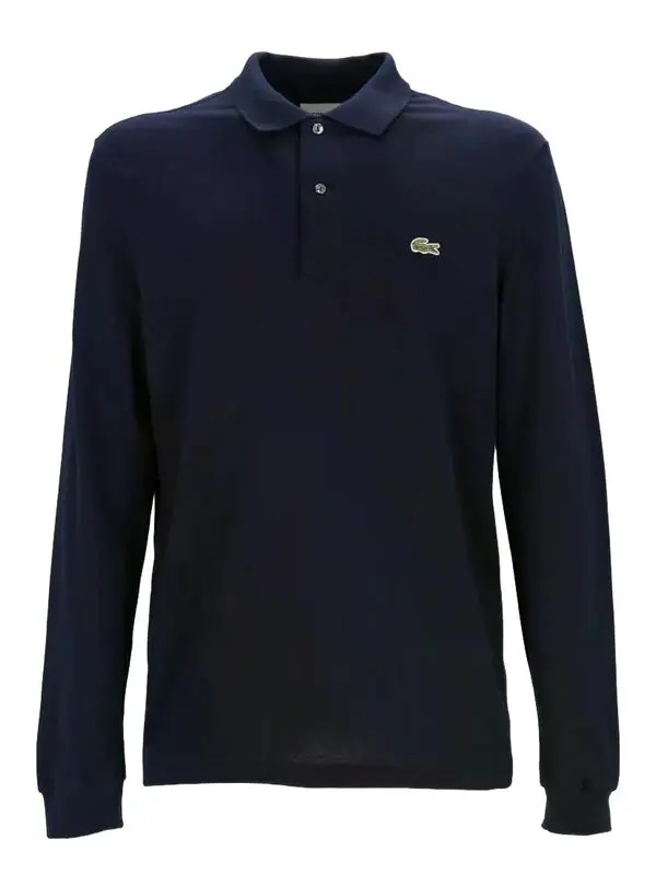 Lacoste Logo-patch Long-sleeve Polo Shirt - Blue