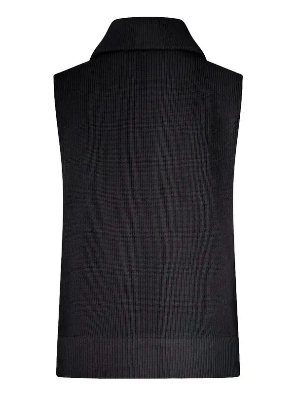 MAISON MARGIELA Ribbed-knit Zip-up Vest - Black