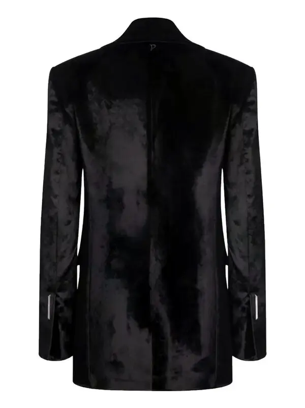 DONDUP Velvet Peak-lapel Blazer - Black
