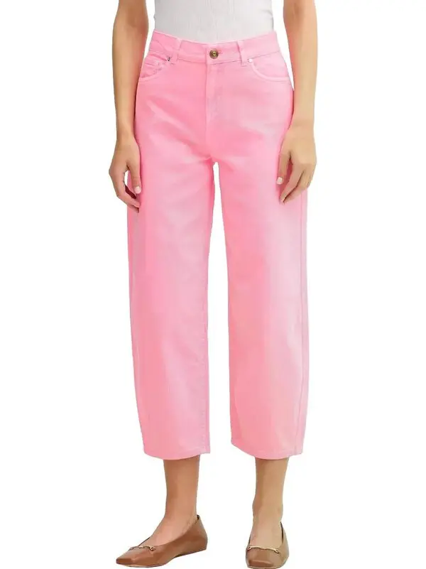 Lola Casademunt Cropped Jeans With Logo Patch - Pink