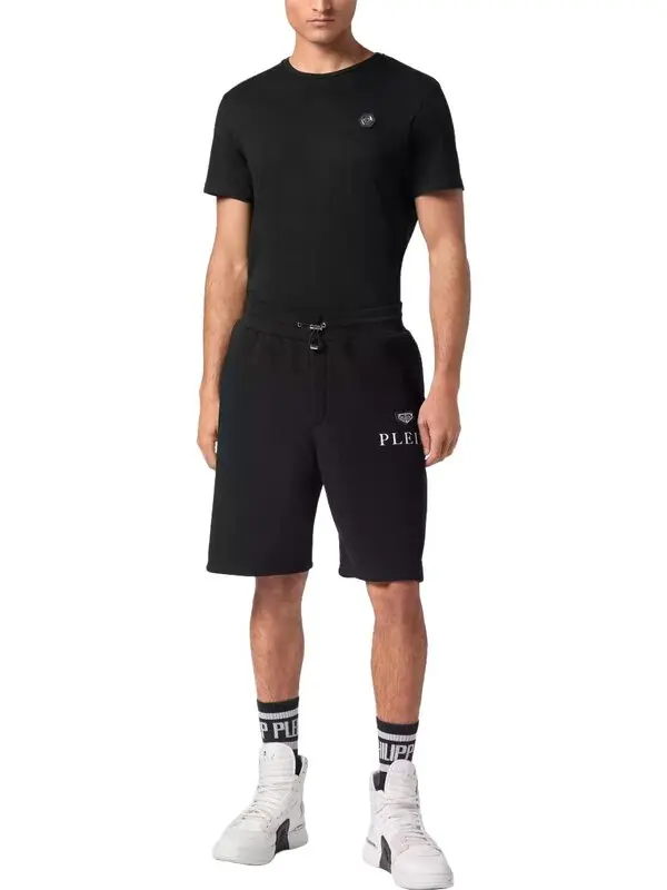 Philipp Plein Logo Plaque Drawstring Shorts - Black