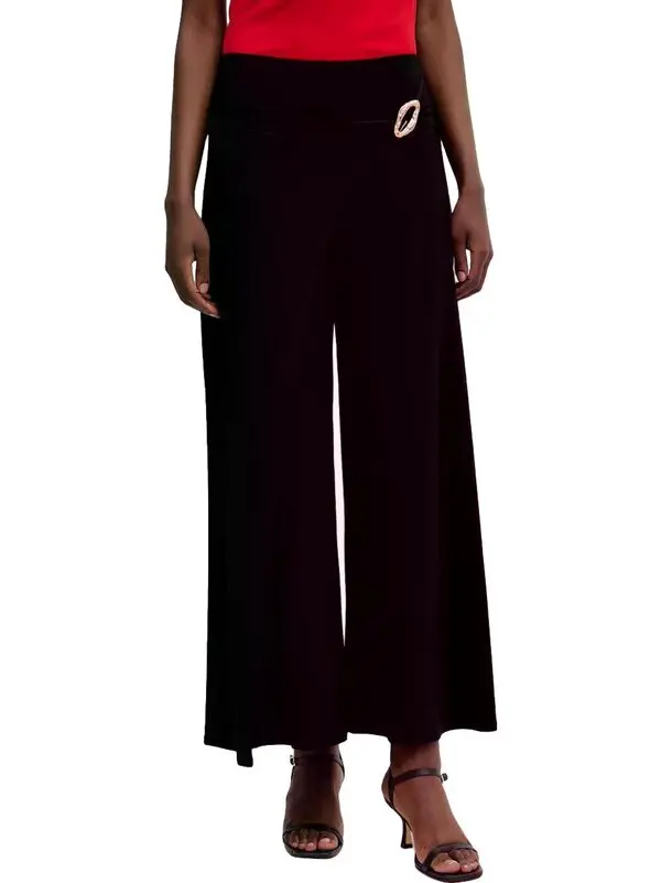 Joseph Ribkoff Cropped Trousers With Buckle Detail - Black