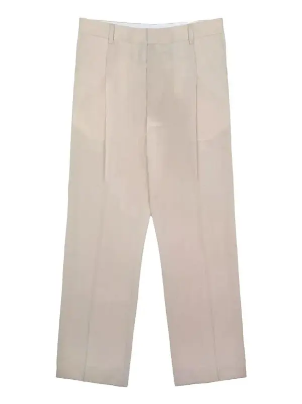 BE ABLE Pleated Design Straight-leg Tailored Trousers - Neutrals