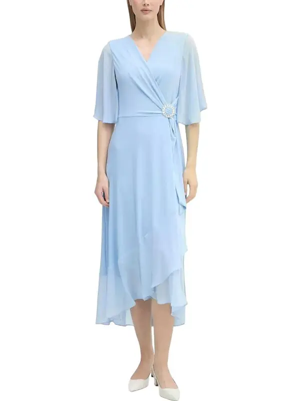 Joseph Ribkoff Crystal-embellished Wrap Midi Dress - Blue