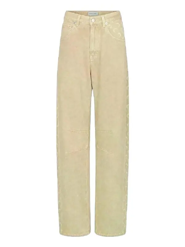 MARINE SERRE Moon Print Faded Jeans - Neutrals