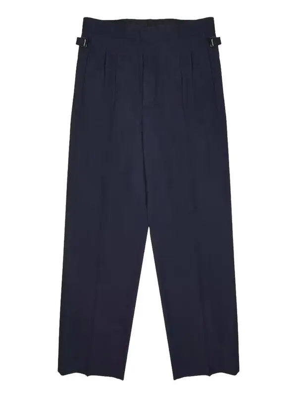 BE ABLE Mat Pleated Straight-leg Trousers - Blue