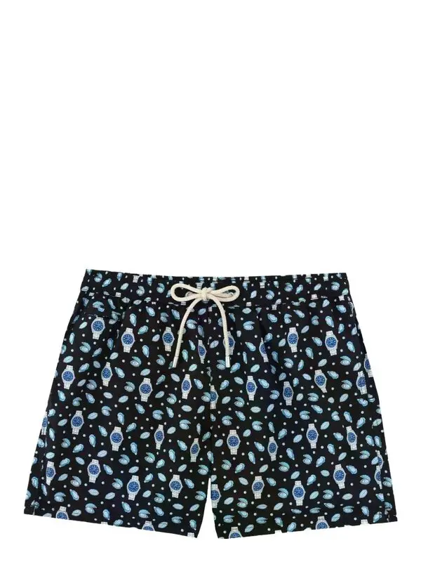 MC2 SAINT BARTH Graphic Print Swim Shorts - Black