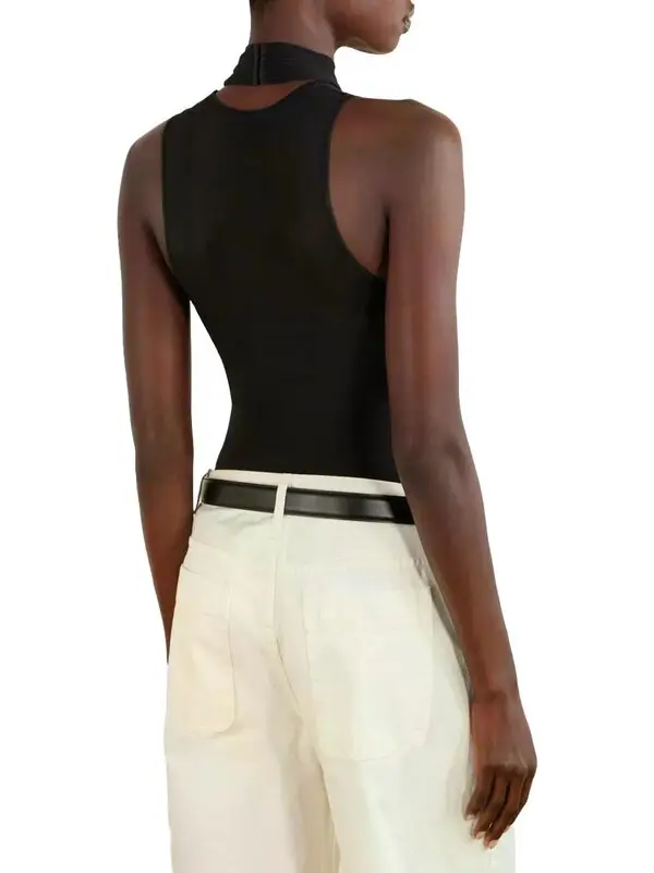 Wardrobe.NYC Translucent Tank Bodysuit - Black