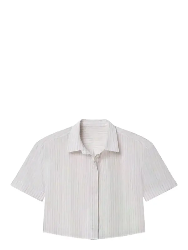 A.L.C. Mel Striped Short-sleeve Shirt - White