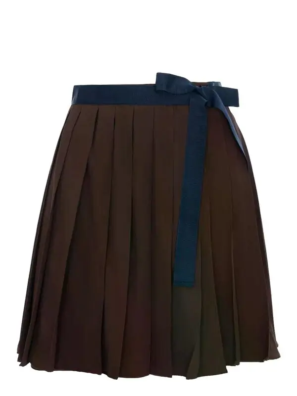 CUANNA Angel Pleated Skirt - Brown