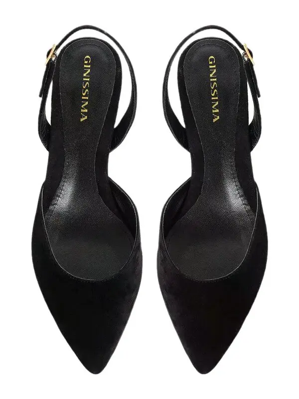 GINISSIMA Alice Pointed-toe Slingback Pumps - Black