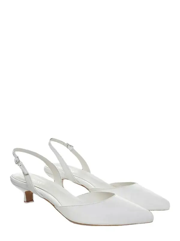 GINISSIMA Alice Pointed-toe Slingback Pumps - White