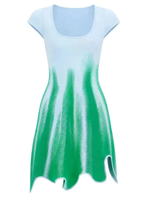 Ph5 Tina Wavy-hem A-line Mini Dress - Green