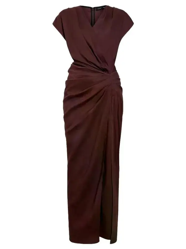 Proenza Schouler Bettina Dress In Eco Stretch Viscose Linen - Brown