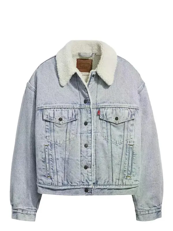 LEVI'S 90s Sherpa Lined Denim Trucker Jacket - Blue