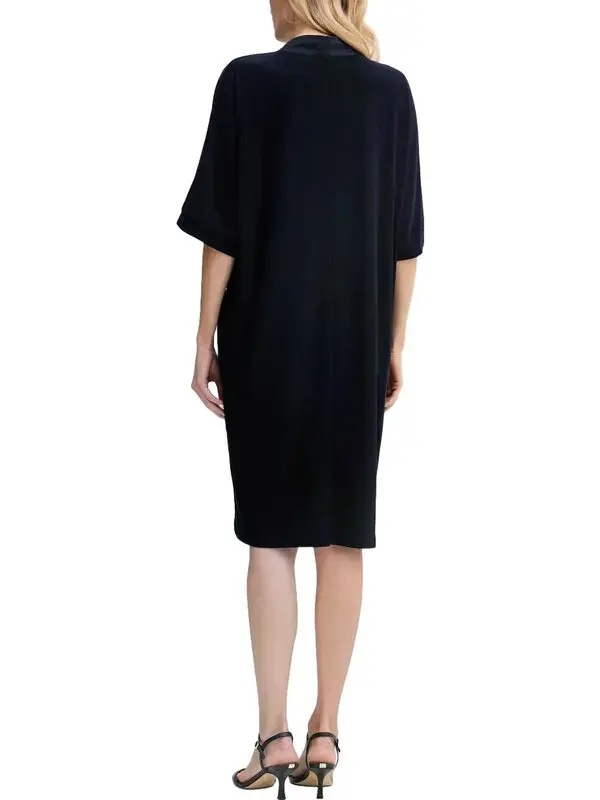 Joseph Ribkoff V-neck Midi Dress With Patch Pockets - Blue