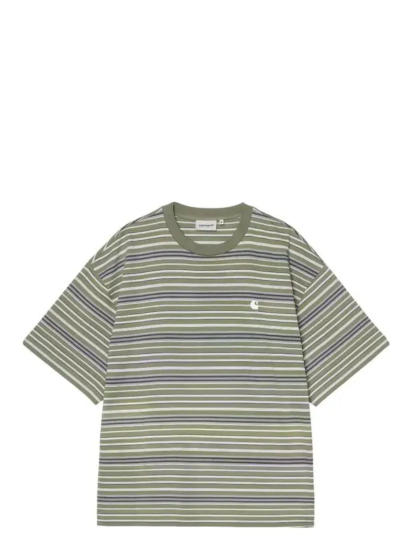 Carhartt Work In Progress Short Sleeve Striped T-shirt - Green