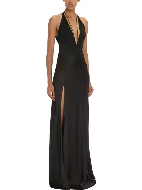 Victoria Beckham Halterneck Cami Gown - Black