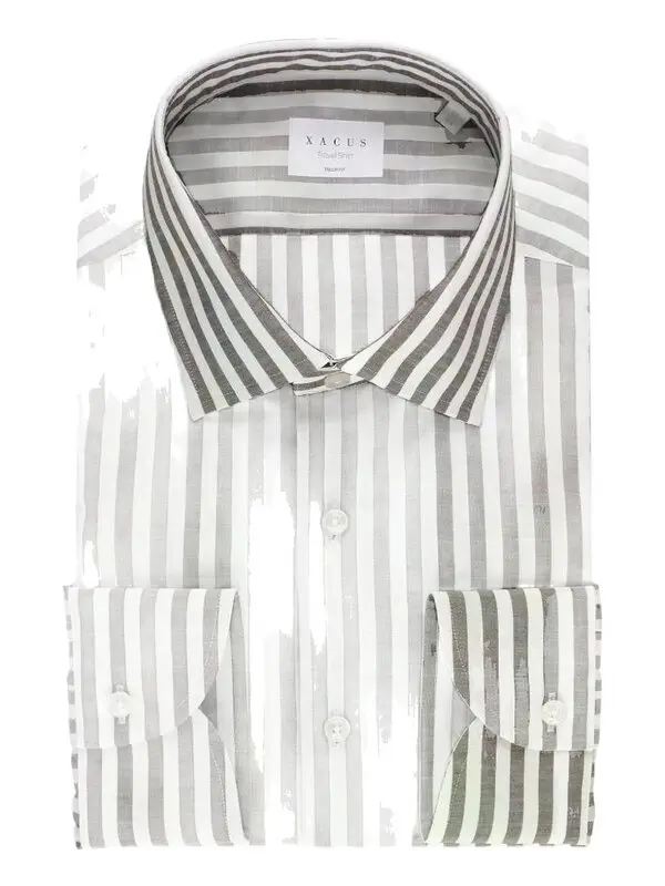 XACUS Travel Striped Shirt - Brown