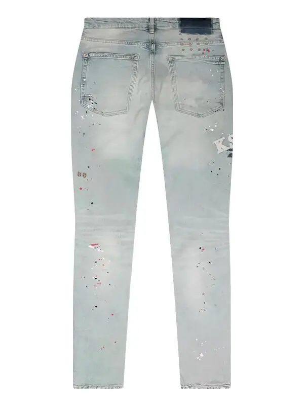 Ksubi Van Winkle Ksteller Genesis Paint-splatter Distressed Jeans - Blue
