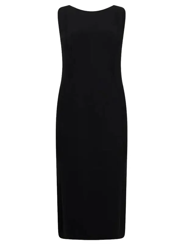 Alberta Ferretti Ribbed-knit Open-back Midi Dress - Black