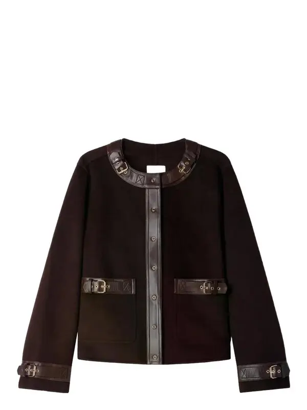 Sandro Leather-trimmed Jacket - Espresso